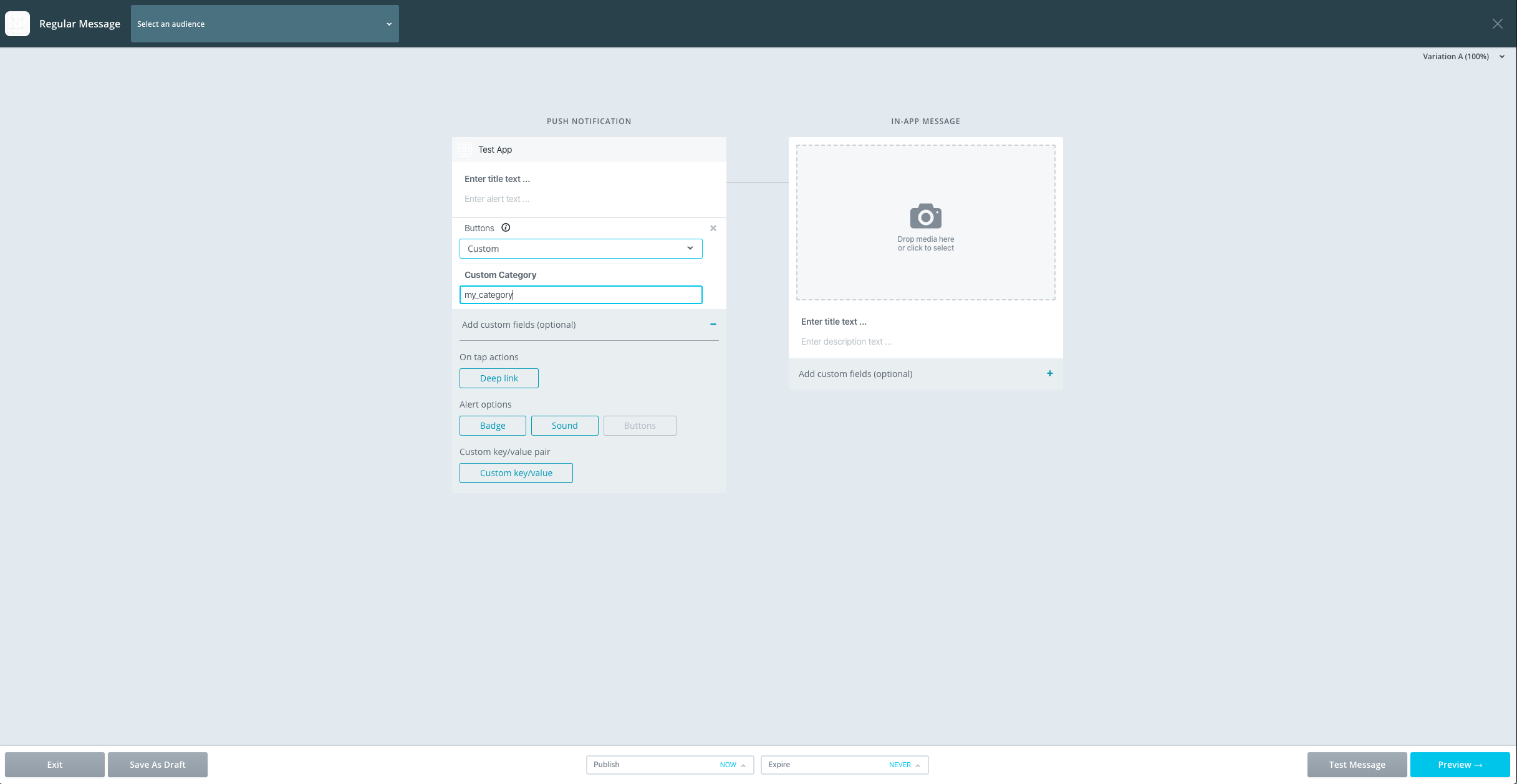 Add Interactive Buttons to Push Notifications - Sailthru Documentation