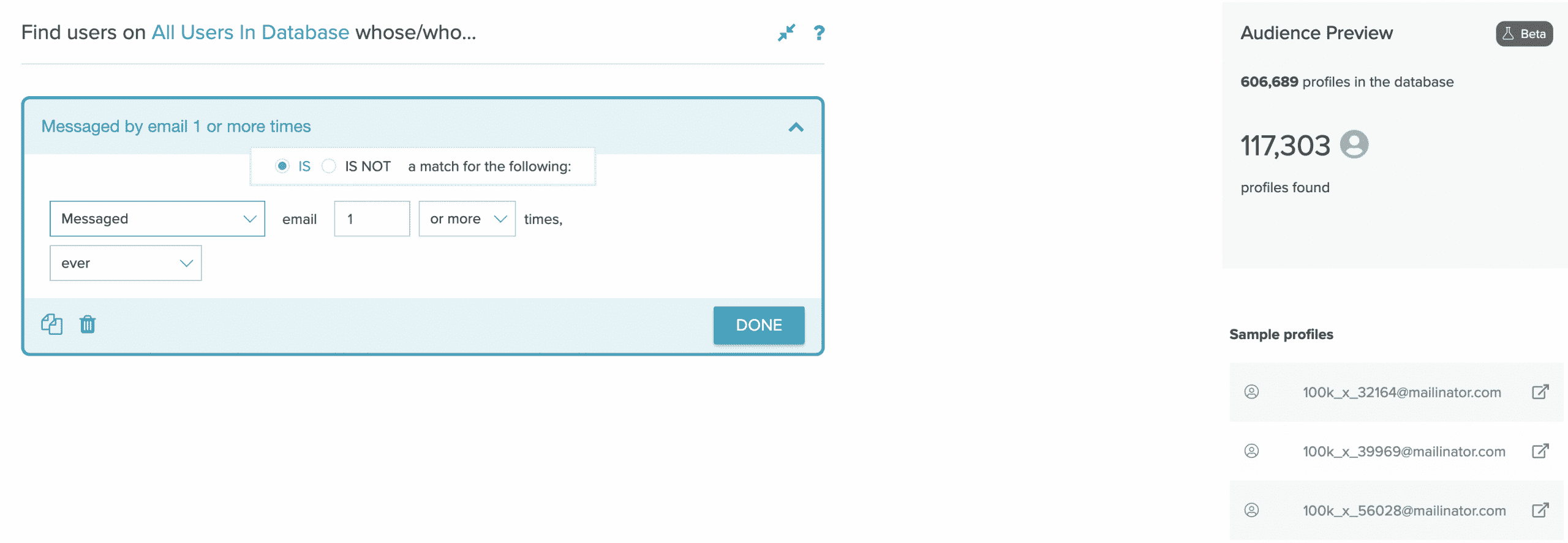 Preview Your Audiences in Audience Builder - Sailthru Documentation