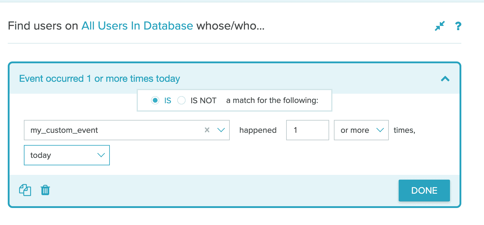 Custom Event Filter in Audience Builder - Sailthru Documentation