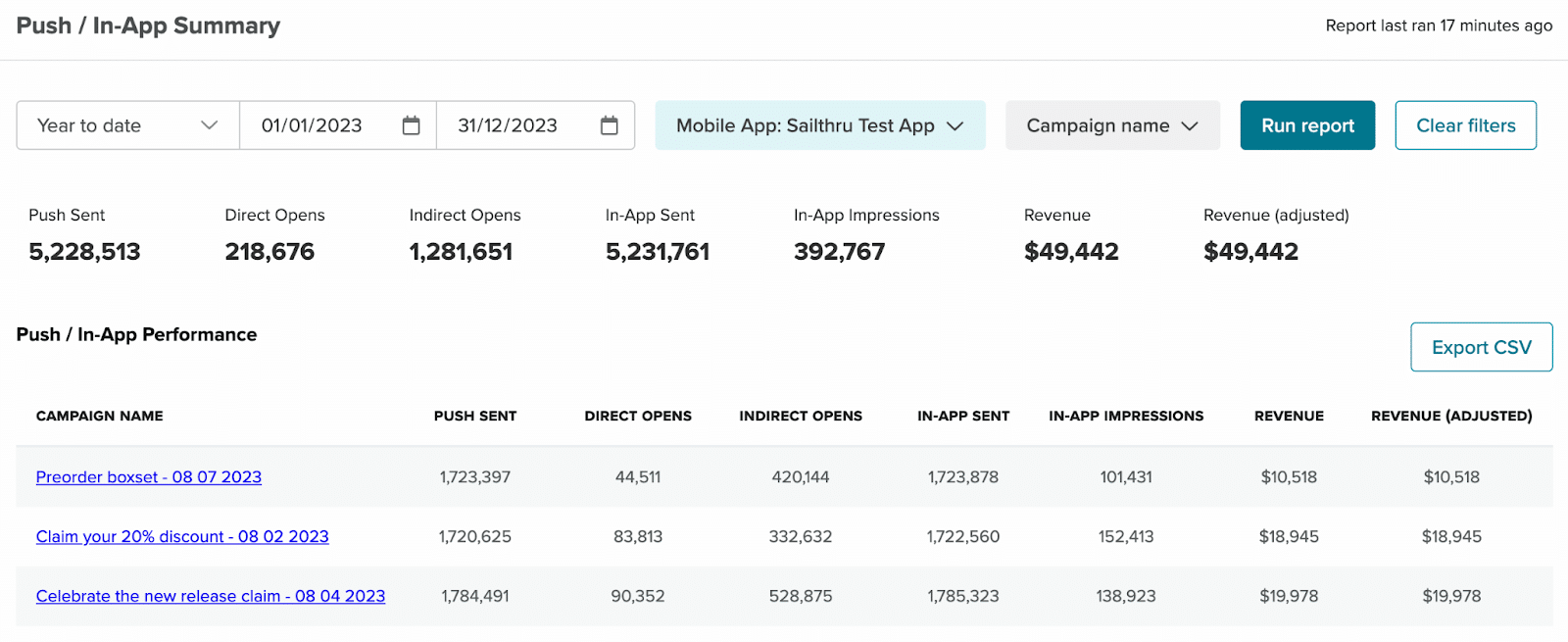 Push and In-App Summary - Sailthru Documentation